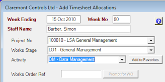 Adding Timesheet Allocations